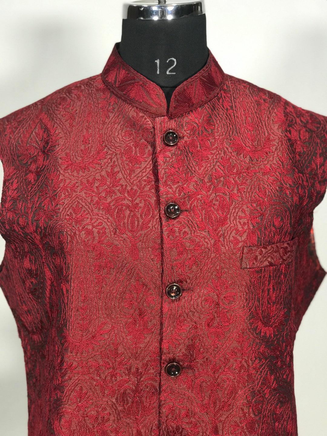 Nehru Jacket With Kashmiri Aari Embroidery, Embroidered Nehru Jackets ...