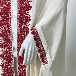 White Crepe Summer Cape With Red Thread Embroidery Work, Summer Ponchos ...