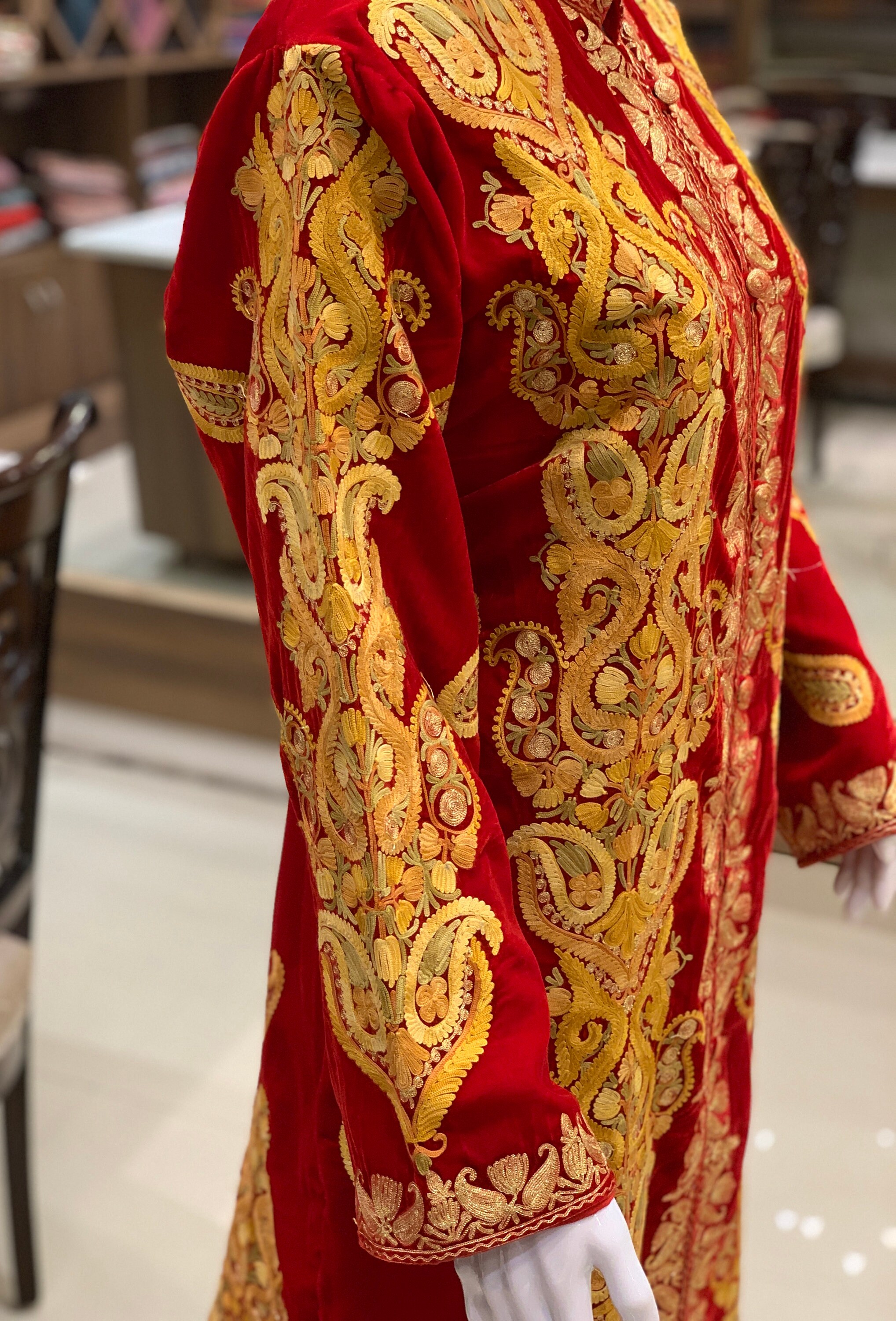 Velvet Coat Long Coat Embroidered Coat for Woman Kashmiri - Etsy