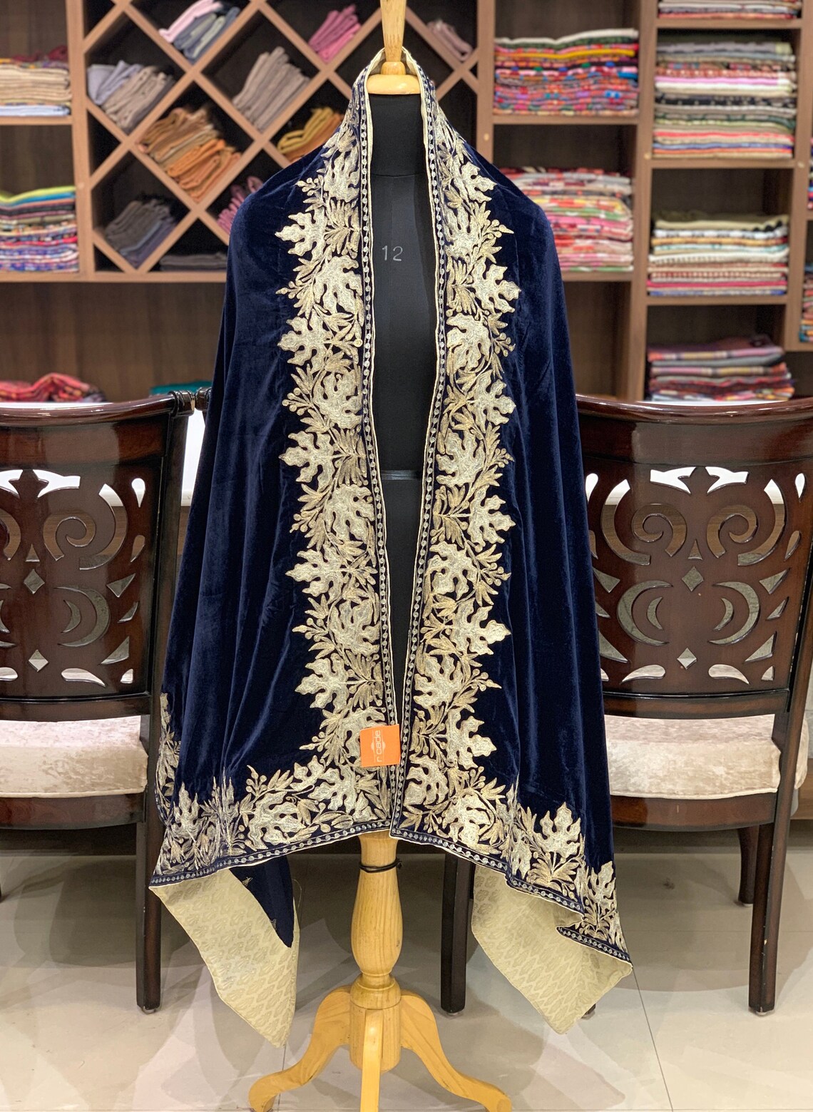Velvet Shawl, Royal Orni, Bohemian Shawls, Tilla Embroidered Boho Women ...