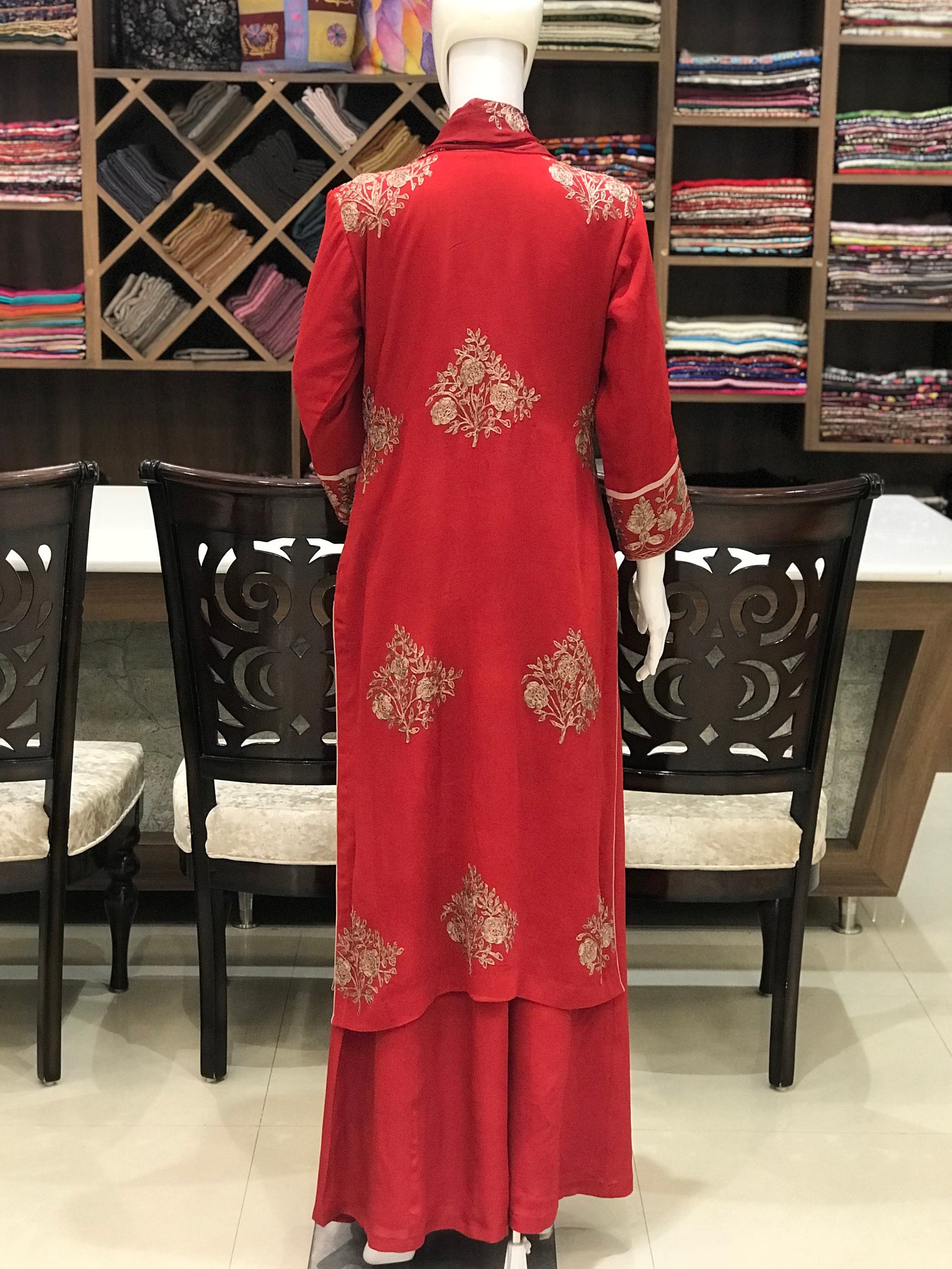 Silk Thread Floral Embroidered Suit Woman Indian Ethnic | Etsy