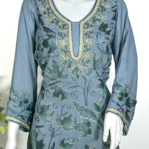 Chinaar Pattern Zari & Self Aari Fusion Embroidery Kashmir Women Suit ...