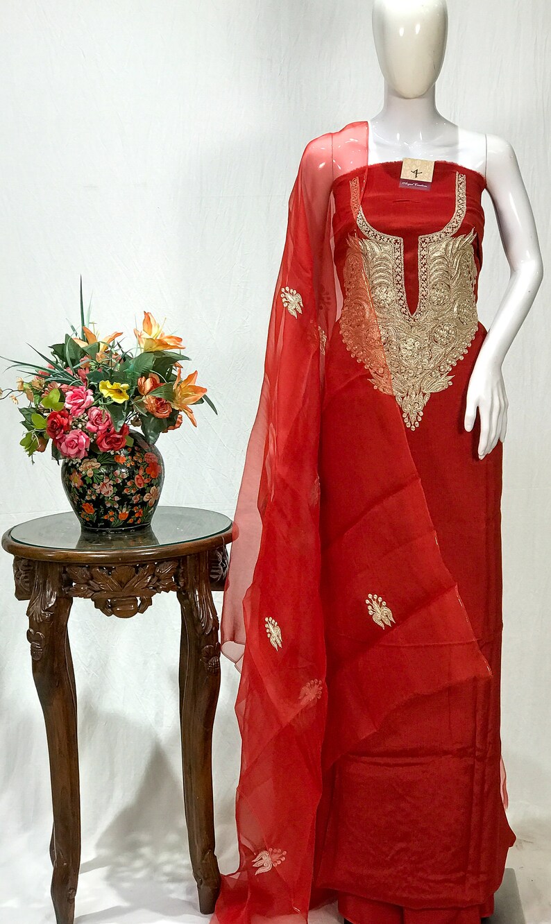 Tilla Embroidered Kashmiri Suit, Designer Salwar Suits, Kashmiri ...