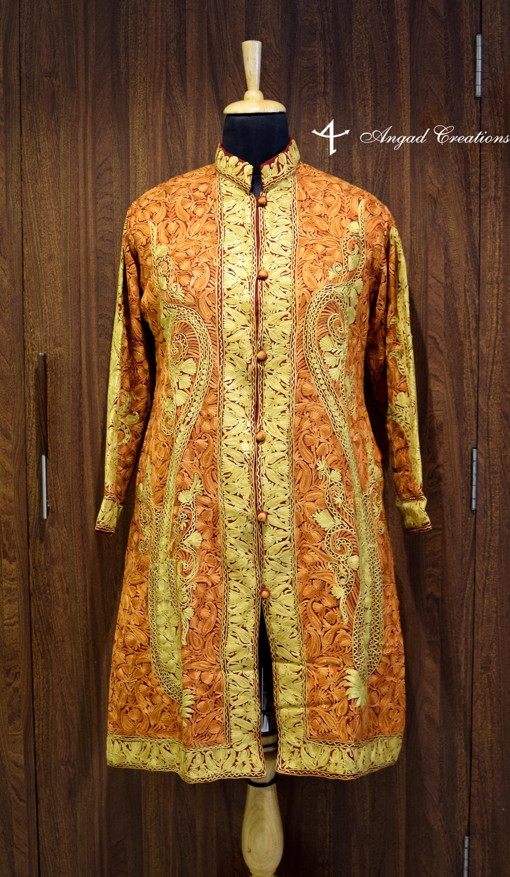 Kashmiri Jamawar Embroidered Coats Long Coat White Women - Etsy