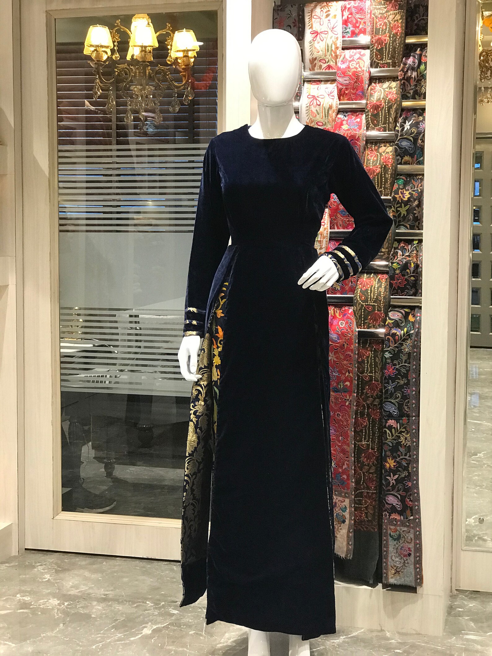 Velvet Dress With Kashmiri Aari Embroidered Pants Velvet - Etsy