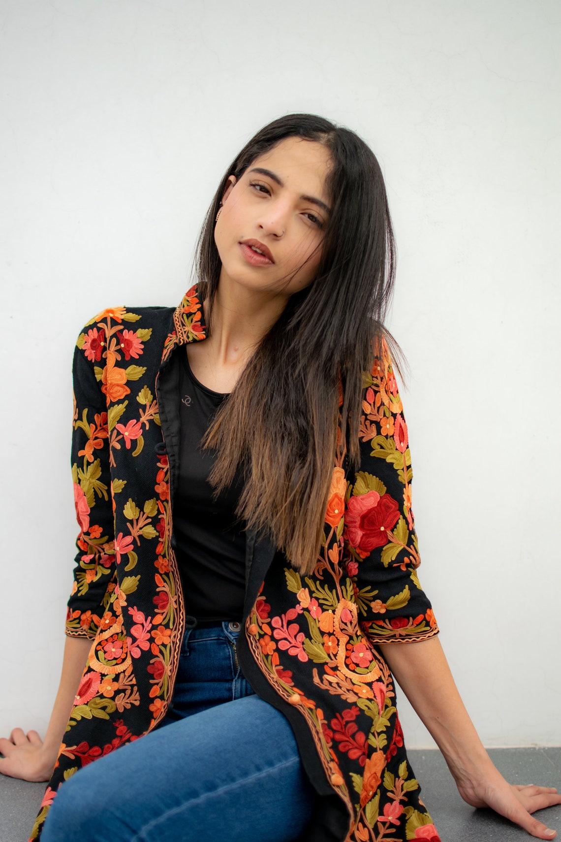 Kashmiri Jacket, Embroidered Jacket, Kashmiri Coat, Indian Jacket ...