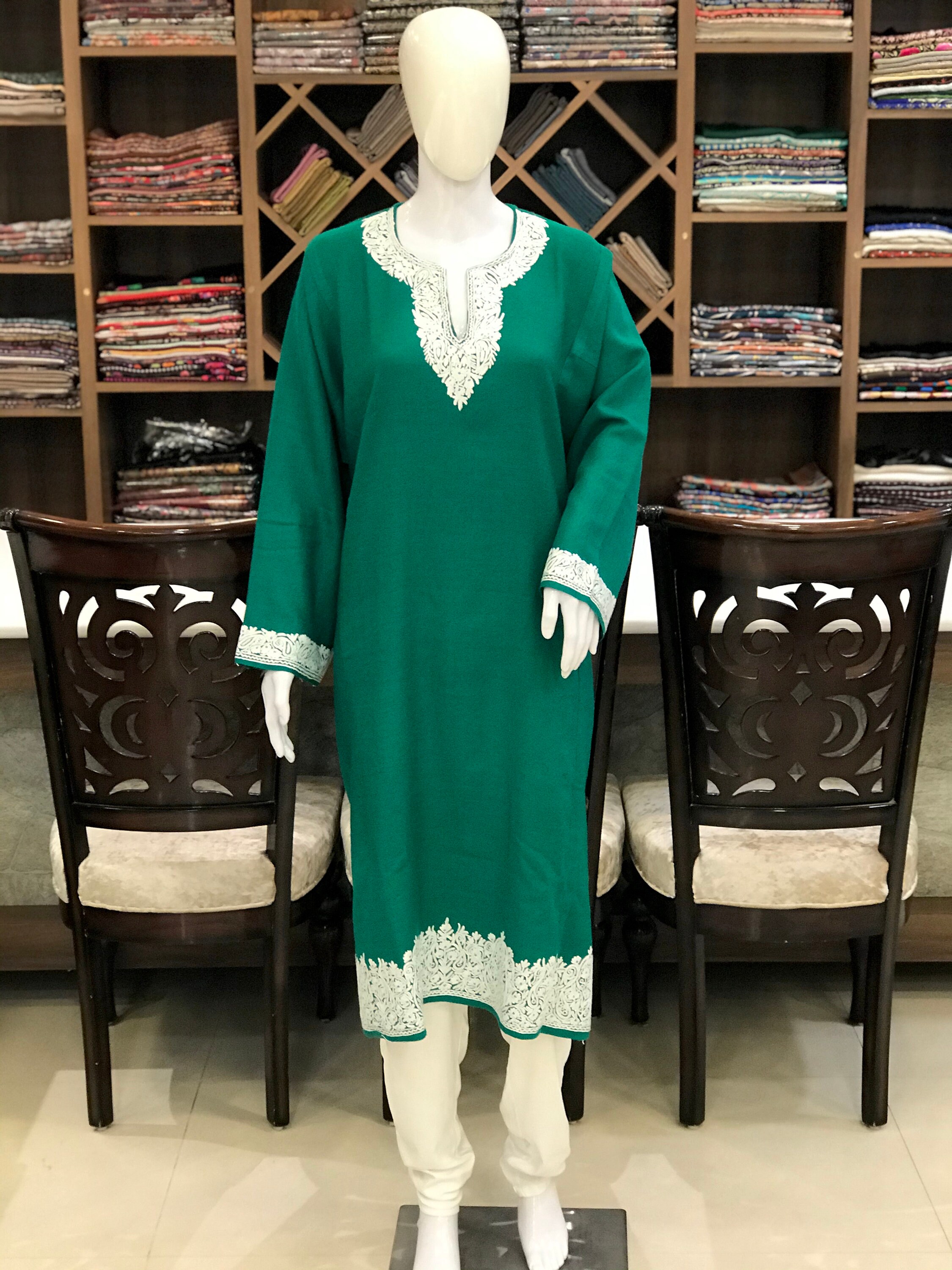 Woollen Phiran With Aari Embroidery, Kashmiri Phirans, Women Tunics ...