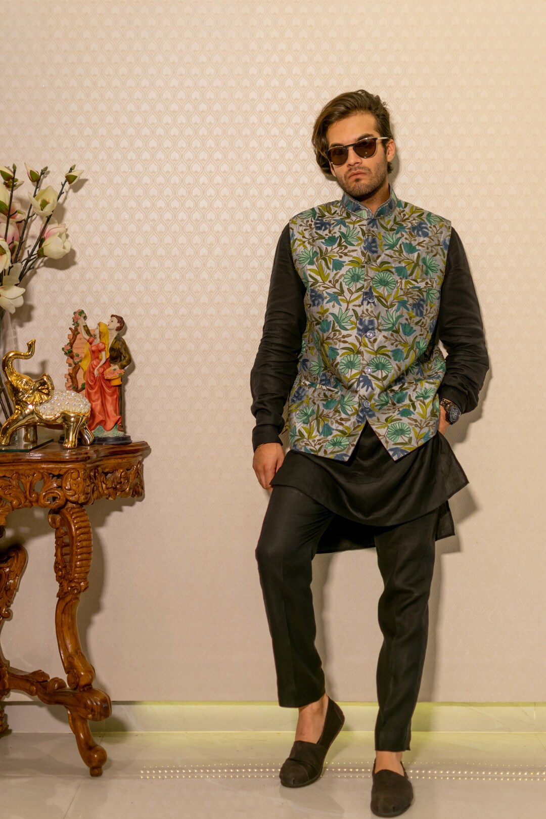 Nehru Jacket With Kashmiri Aari Embroidery, Embroidered Nehru Jackets ...