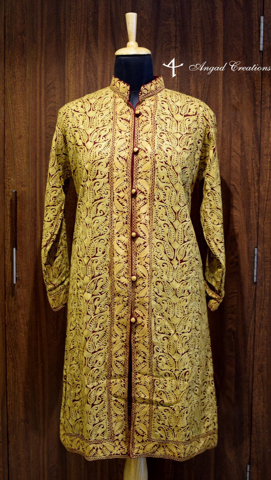 Kashmiri Jamawar Coat, Embroidered Jacket, Boho Indian Coat, Wedding ...