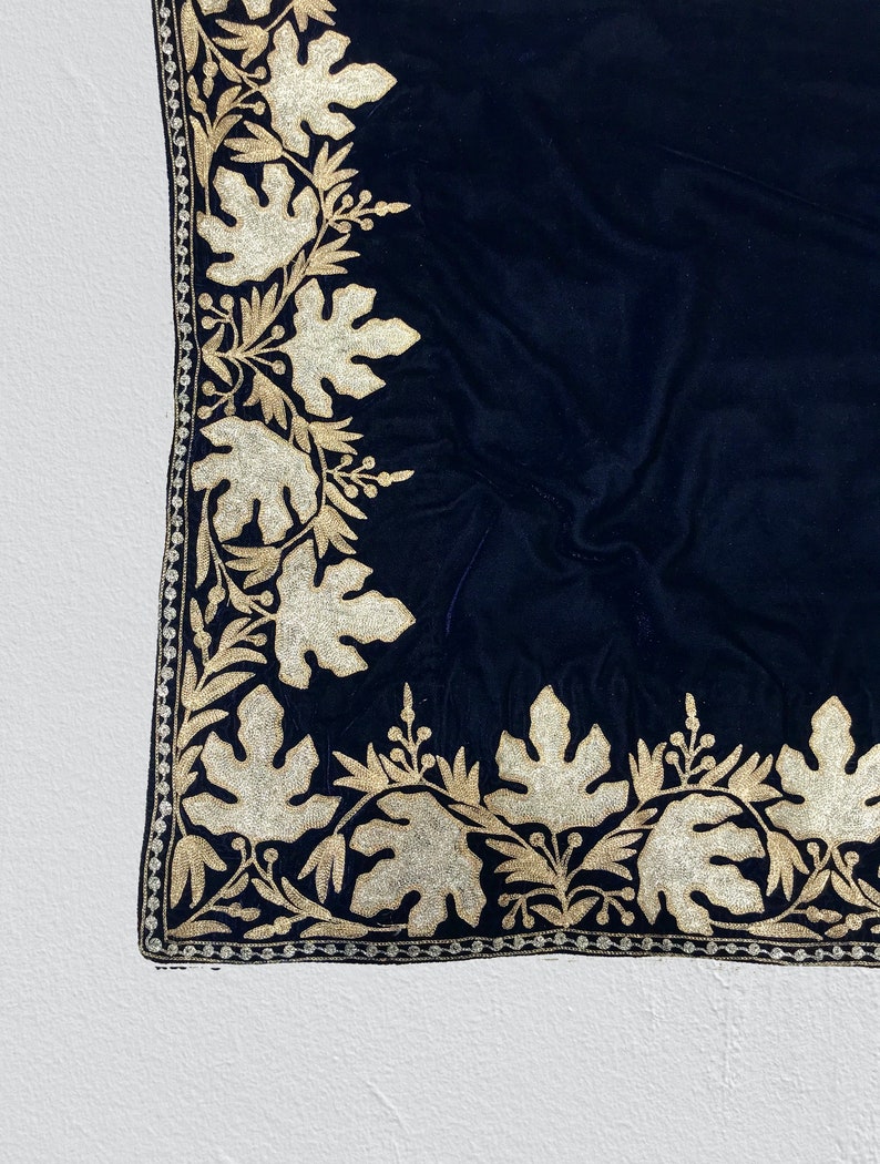 Maple Design Velvet Shawl, Royal Orni, Hippie Shawls, Tilla Embroidered ...