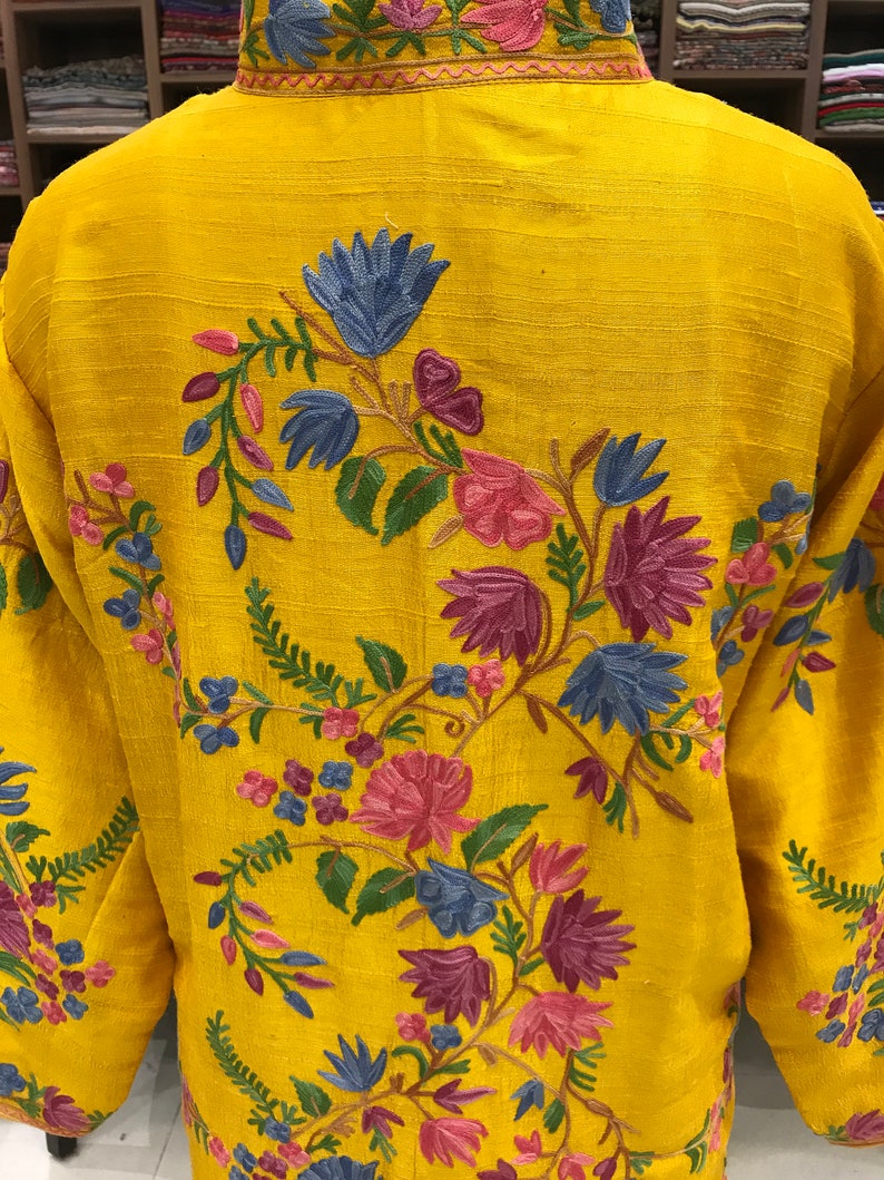 Kashmiri Embroidery Coat, Long Jacket, Embroidered Jacket for Woman ...