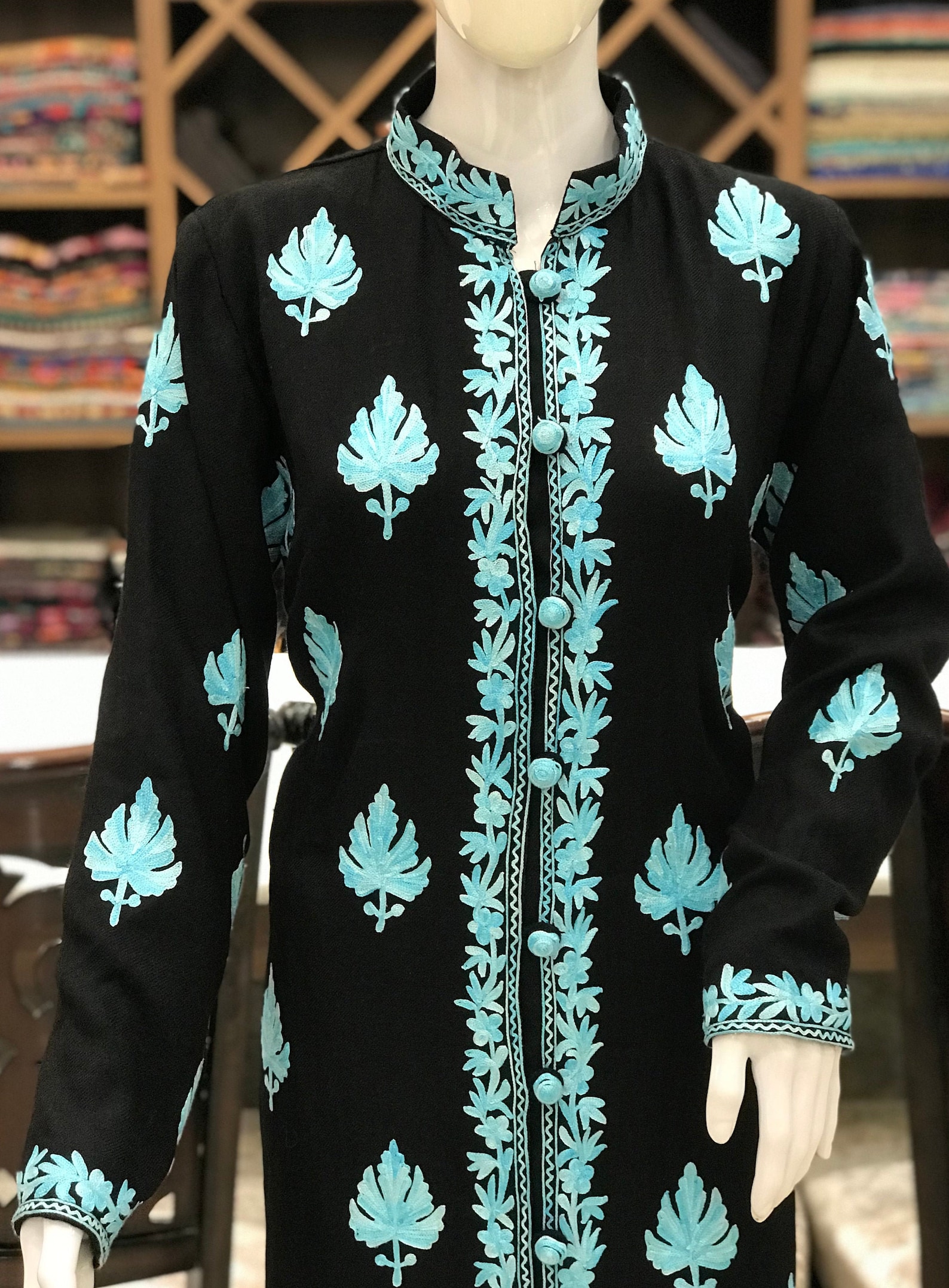 Woollen Coat Long Coats Embroidered Coat for Woman Kashmiri | Etsy