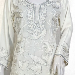 Chinaar Pattern Zari & Self Aari Fusion Embroidery Kashmir Women Suit ...