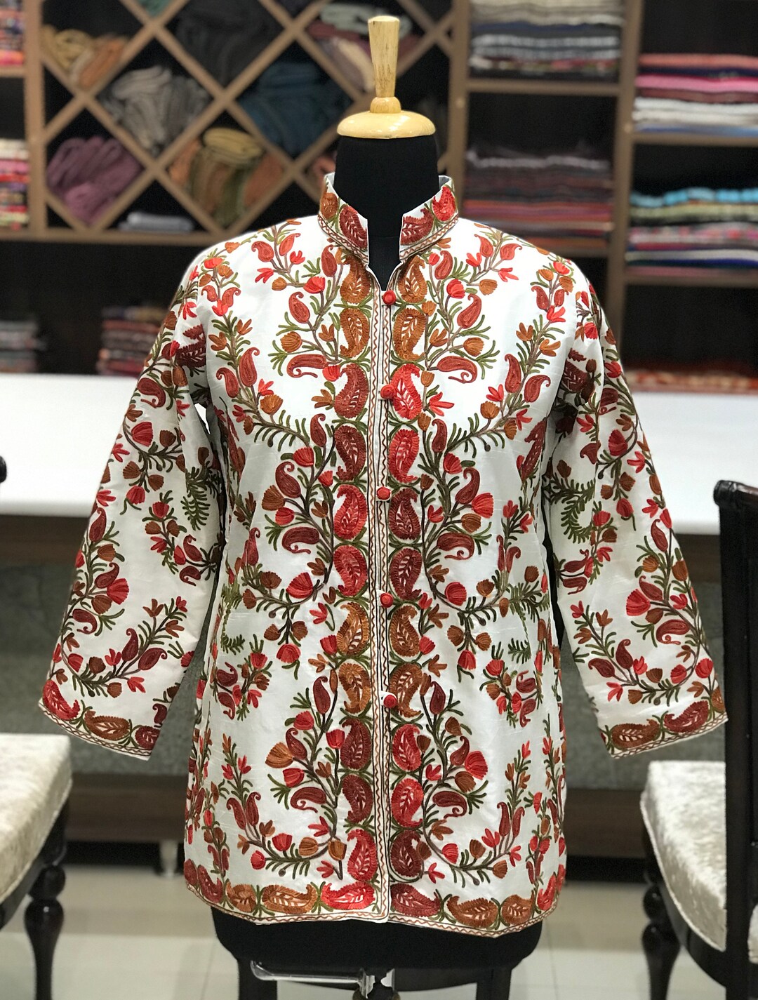Kashmiri Jacket, Short Jacket, Embroidered Jacket, Kashmiri Coat ...
