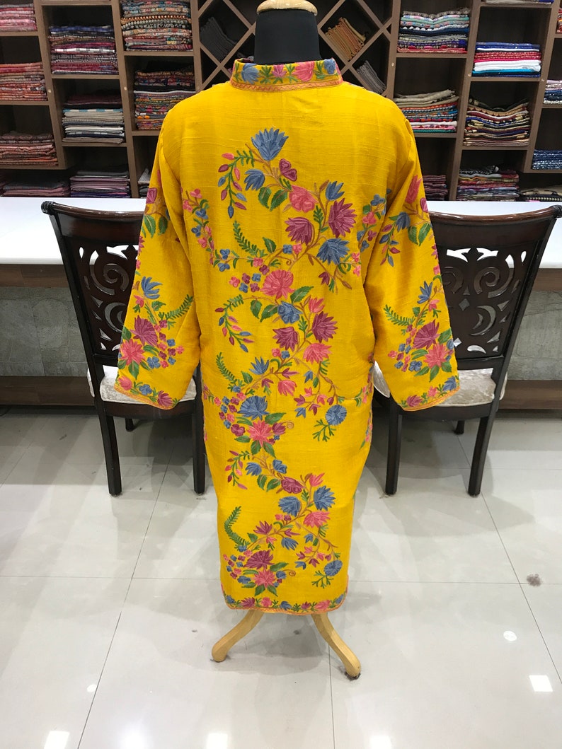 Kashmiri Embroidery Coat, Long Jacket, Embroidered Jacket for Woman ...