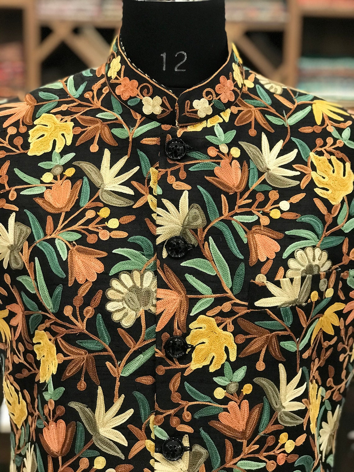 Nehru Jacket With Kashmiri Aari Embroidery, Embroidered Nehru Jackets ...