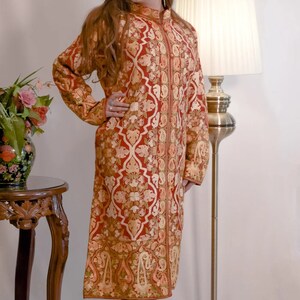 Red Kashmiri Coat, Aari Embroidered Coat, Kashmiri Long Coat, Women ...