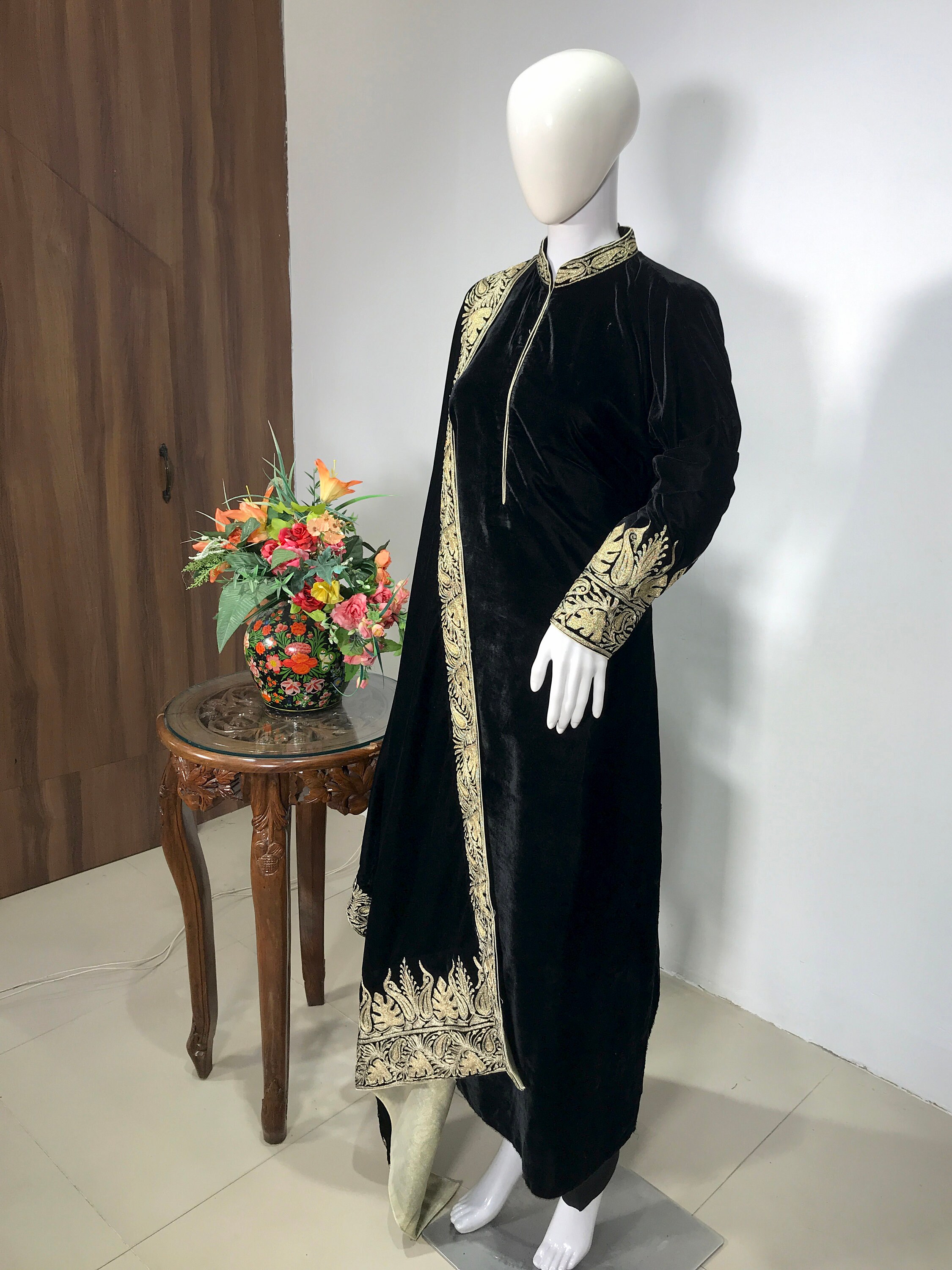 Velvet Suit with Tilla Embroidery Indian Ethnic Wear Zari | Etsy