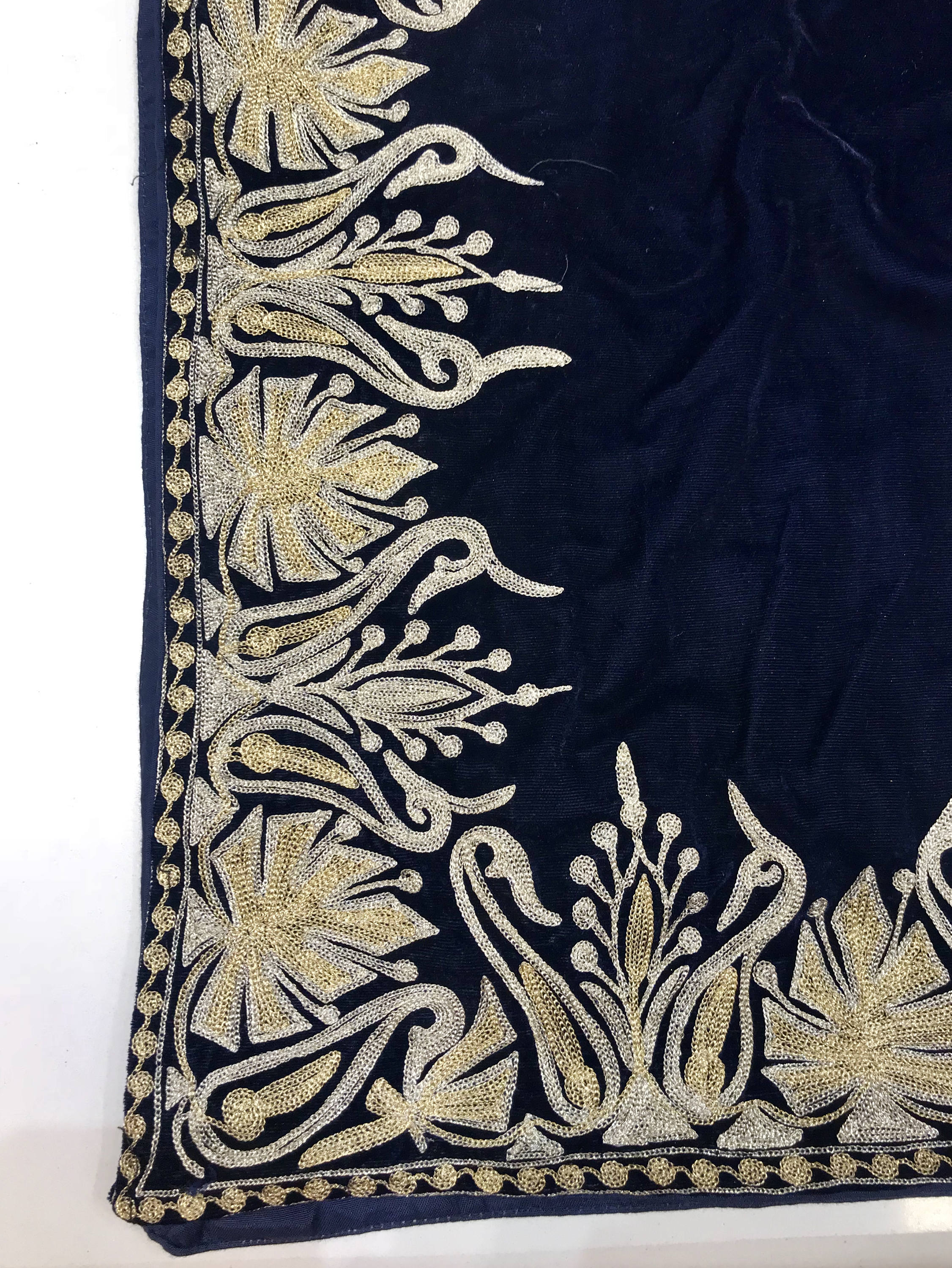 Blue Velvet Cape, Royal Kashmir Orni, Woman Shawl, Blue Velvet ...