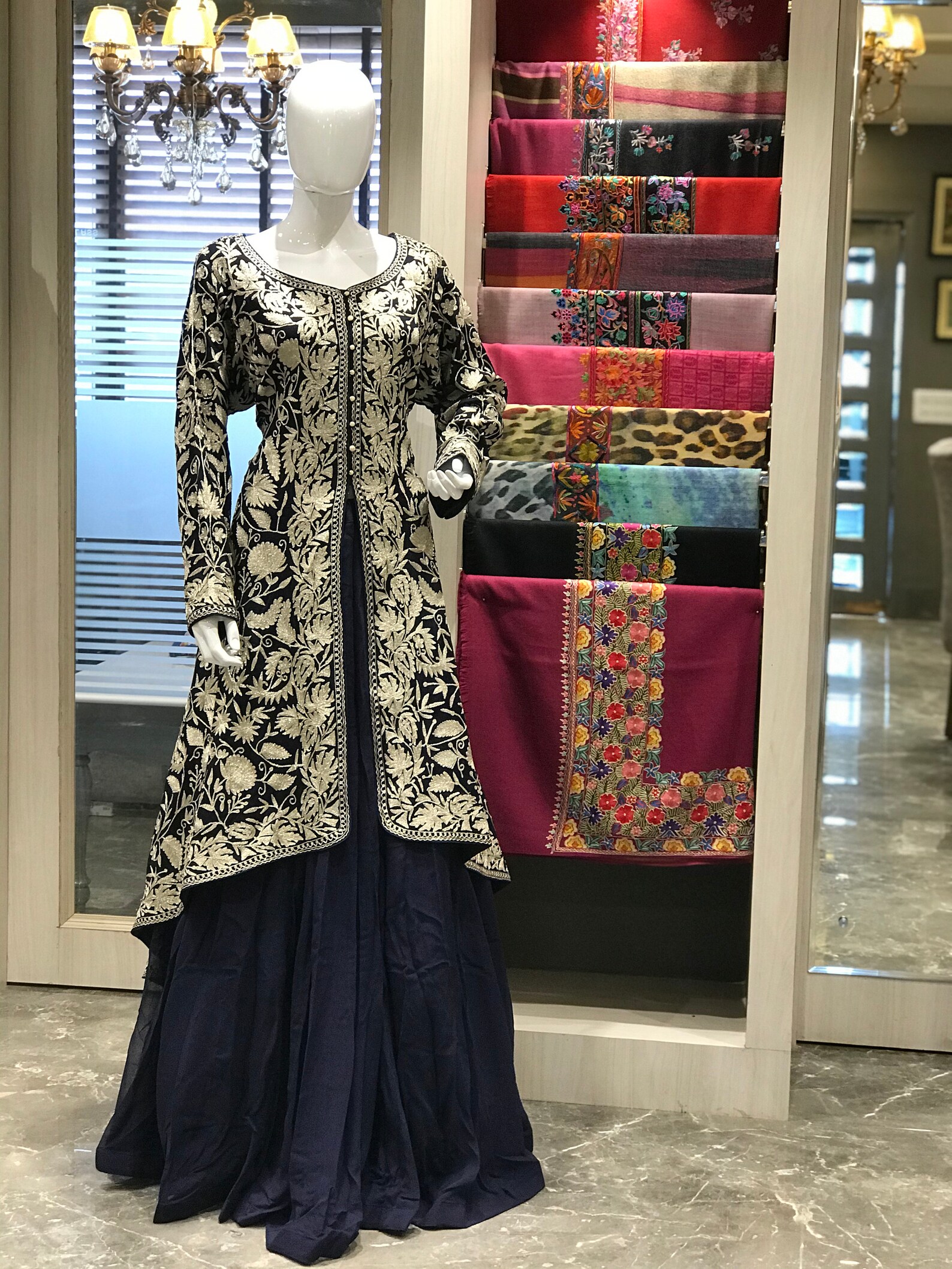 Steps Flared Women Dress With Kashmiri Tilla Embroidery, Indian Women ...