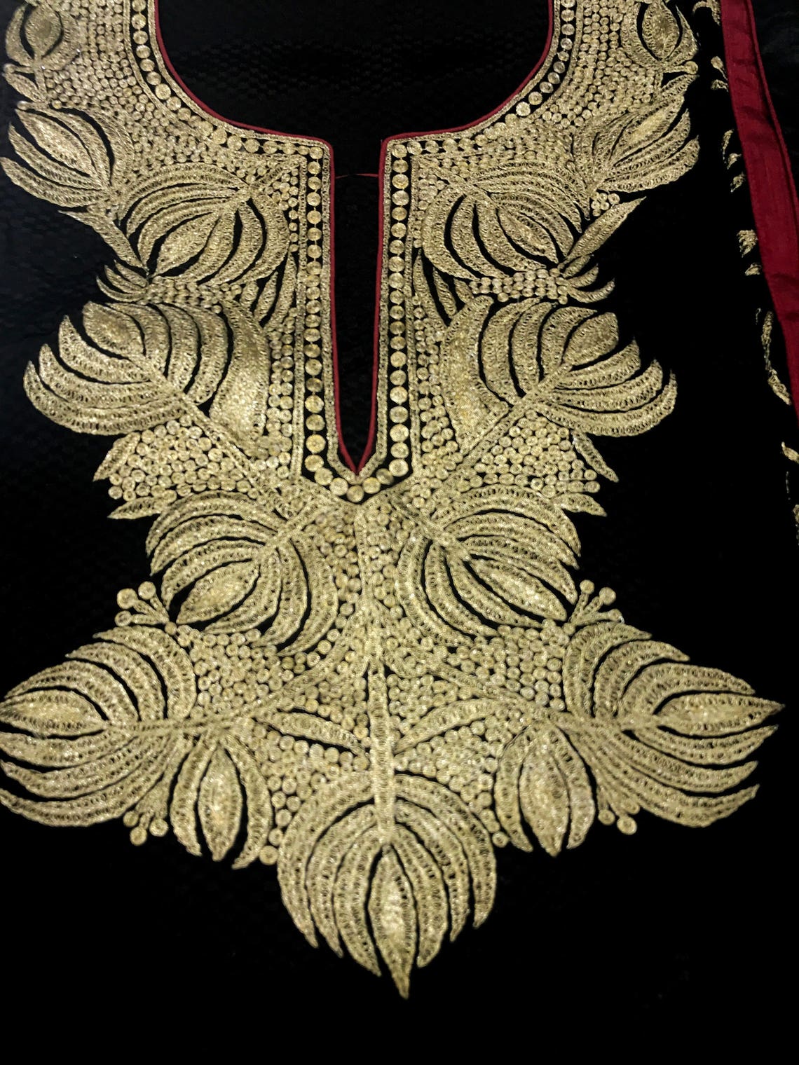 Dull Gold Zari Embroidered Heavy Kashmiri Suit Indian | Etsy