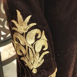 Brown Velvet Tunic With Golden Embroidery, Zari Work Kurtas for Women ...