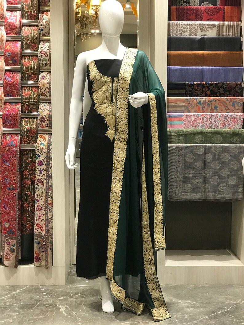 Tilla Embroidered Kashmiri Suit, Designer Salwar Suits, Kashmiri ...