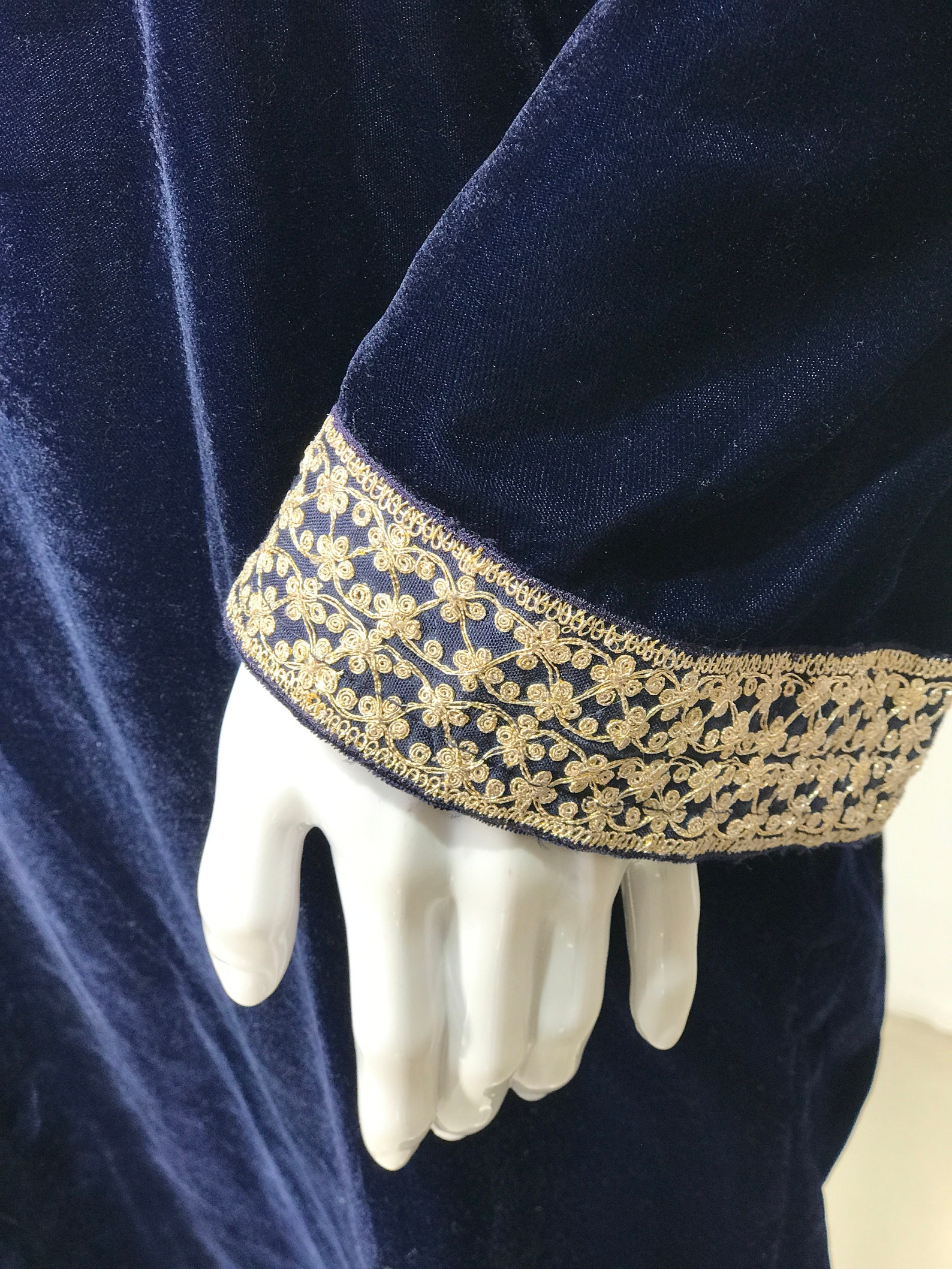 Navy Blue Velvet Phiran With Tilla Embroidery Kashmiri - Etsy