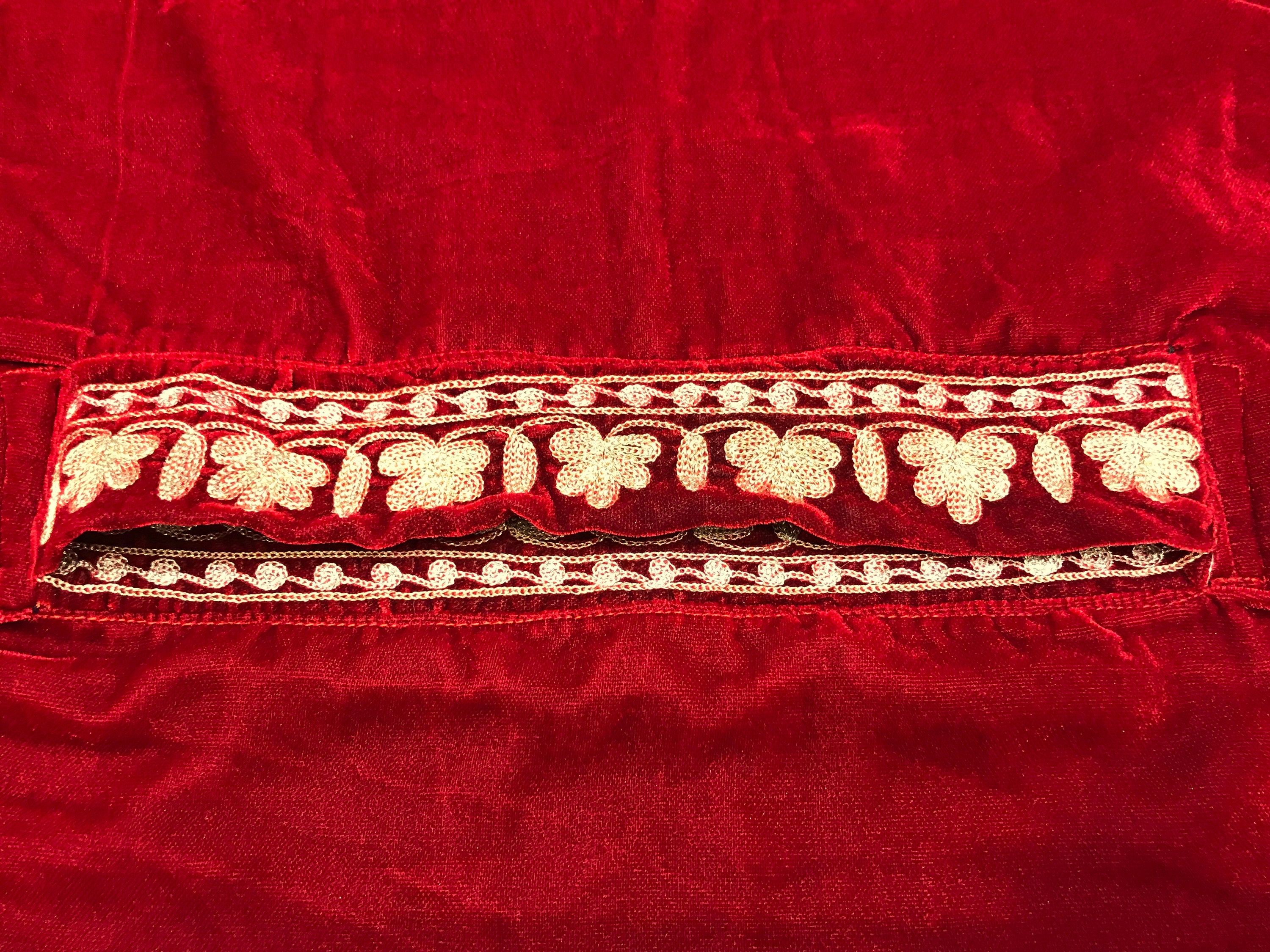 Red Velvet Cape Royal Kashmir Orni Woman Shawl Red Velvet | Etsy