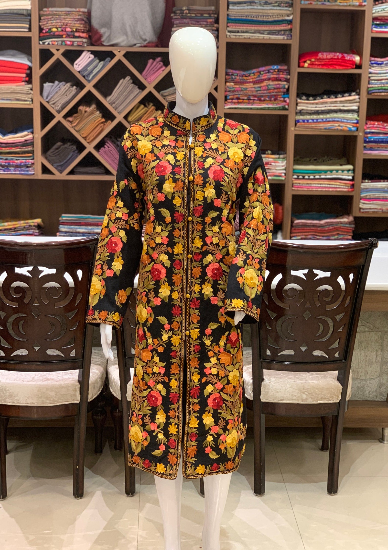 Woollen Coat Long Coats Embroidered Coat for Woman Kashmiri - Etsy