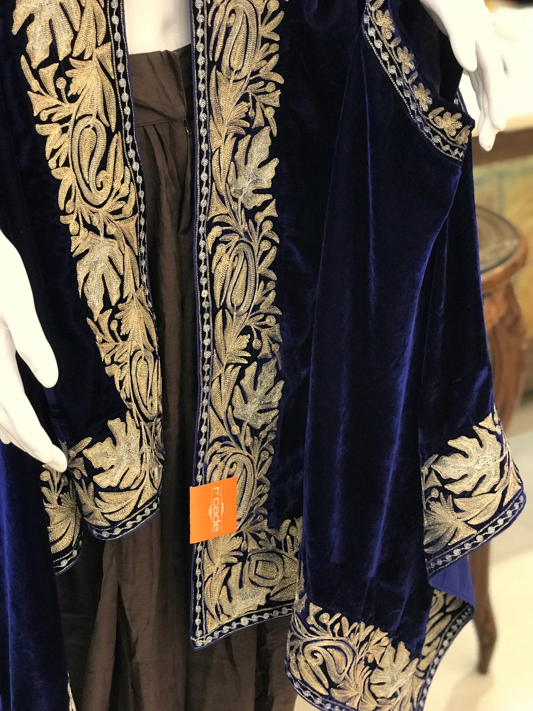 Blue Velvet Cape, Velvet Embroidered Cape, Vintage Velvet Cape ...