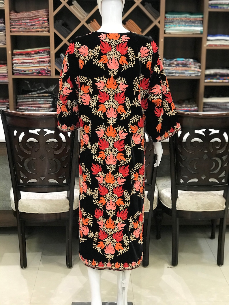 Front Open Style Women Embroidered Long Coat, Long Coat, Kashmiri ...