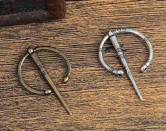 Celtic Brooch Shawl Pin Cloak Pin Medieval Jewelry Viking SCA Bronze ...