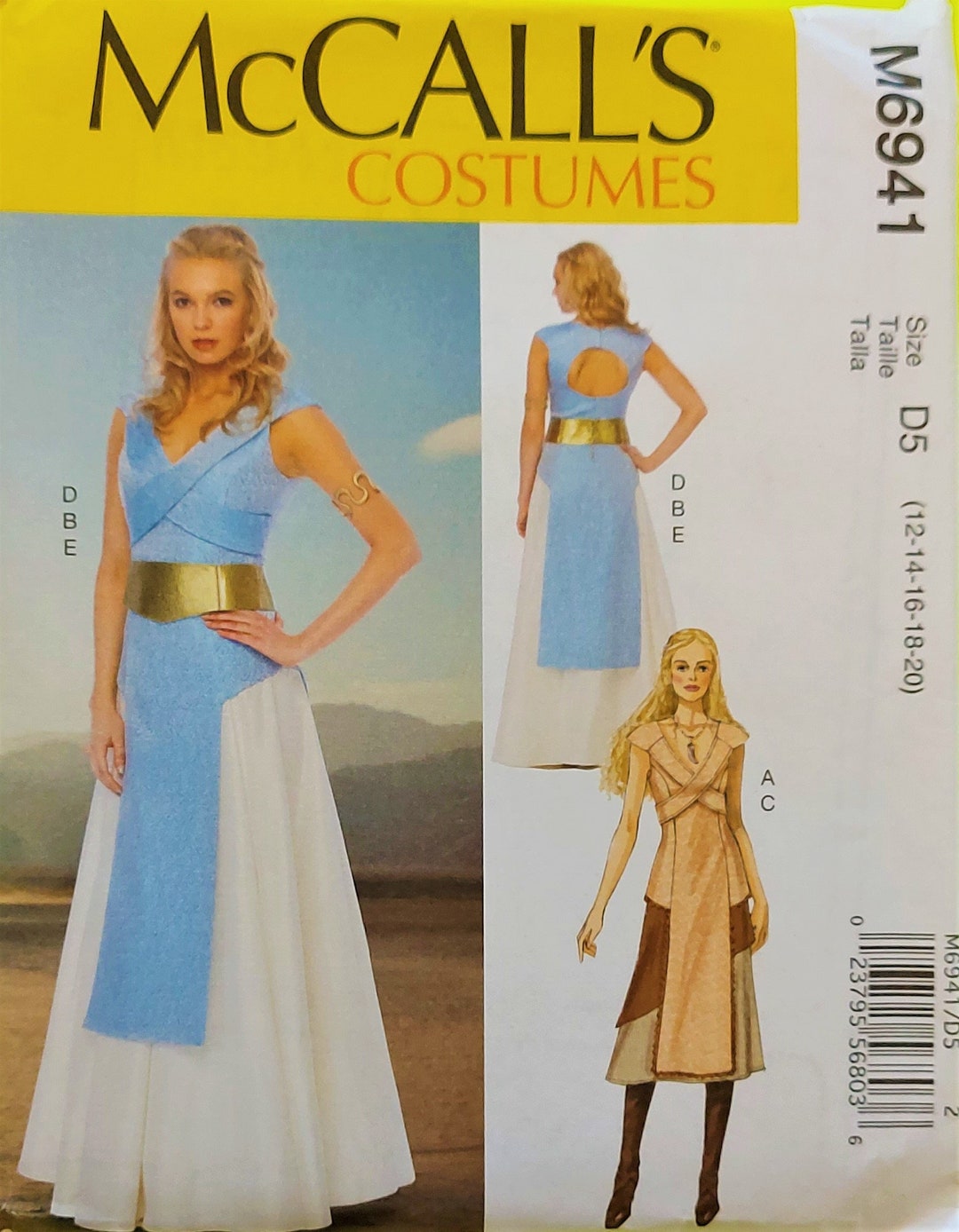 RENAISSANCE COSTUME, Cosplay Pattern, Danaery Costume, Sizes 4- 20 ...