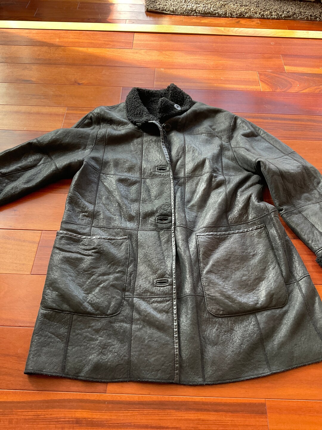 Vintage Christ Leather and Shearling Reversible Jacket - Etsy