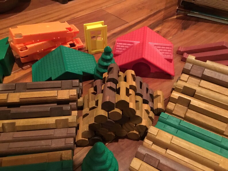 1970s WOOD NOTCHED LINCOLN Logs - Etsy