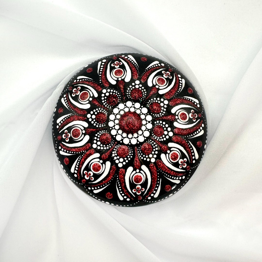 Black and Red Dotting Stone - Etsy