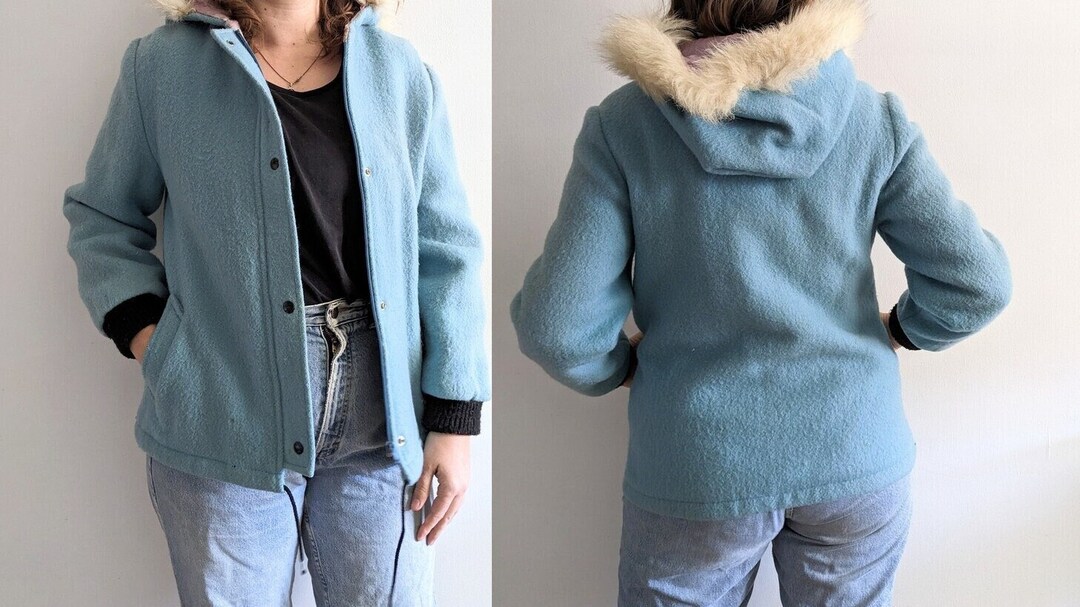 Arctic-style Wool Parka 80's Canadian Sportswear Winter Jacket Fur Trim ...
