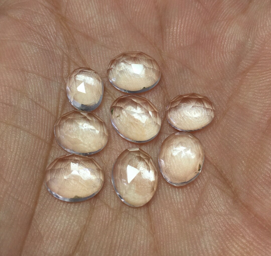 Lot of 10 Pieces Crystal Oval Rose Cut Flat Back Loose Gemstones 3x5 ...
