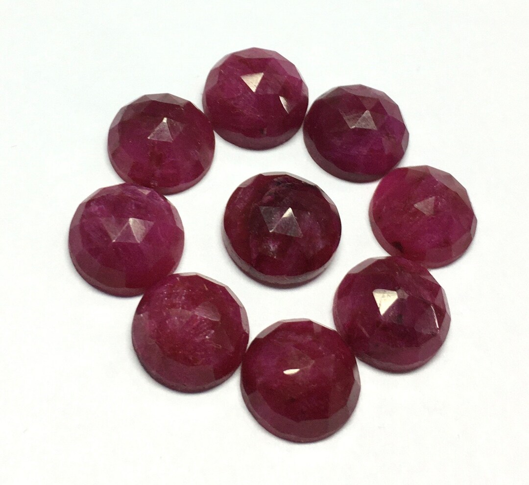 Ruby Round Rose Cut Flat Back Loose Gemstones 5x5,6x6,7x7,8x8,9x9,10x10 ...
