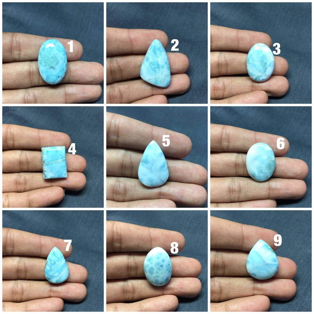 Natural Larimar Gemstone Blue Larimar Cabochon Larimar Handmade Making ...