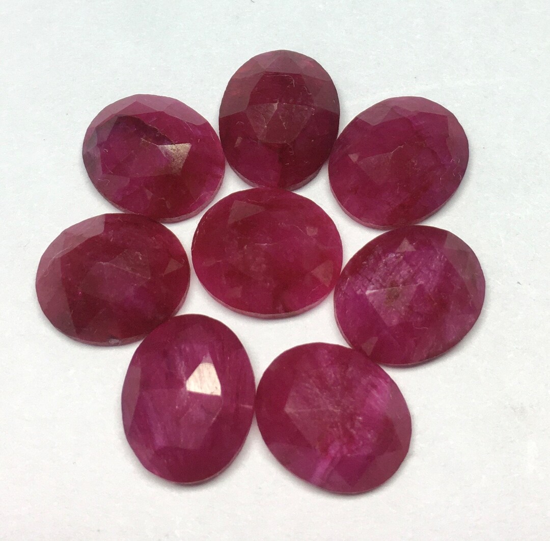 Ruby Oval Rose Cut Flat Back Loose Gemstones 5x7,6x8,6x9,7x9,8x10,10x12 ...