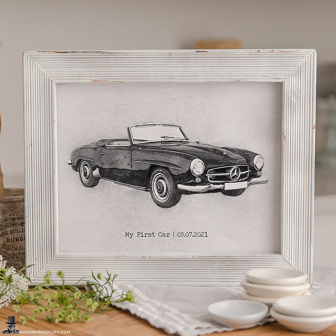 Custom Car Portrait Car Drawing Custom Gift for Car Lovers | Etsy