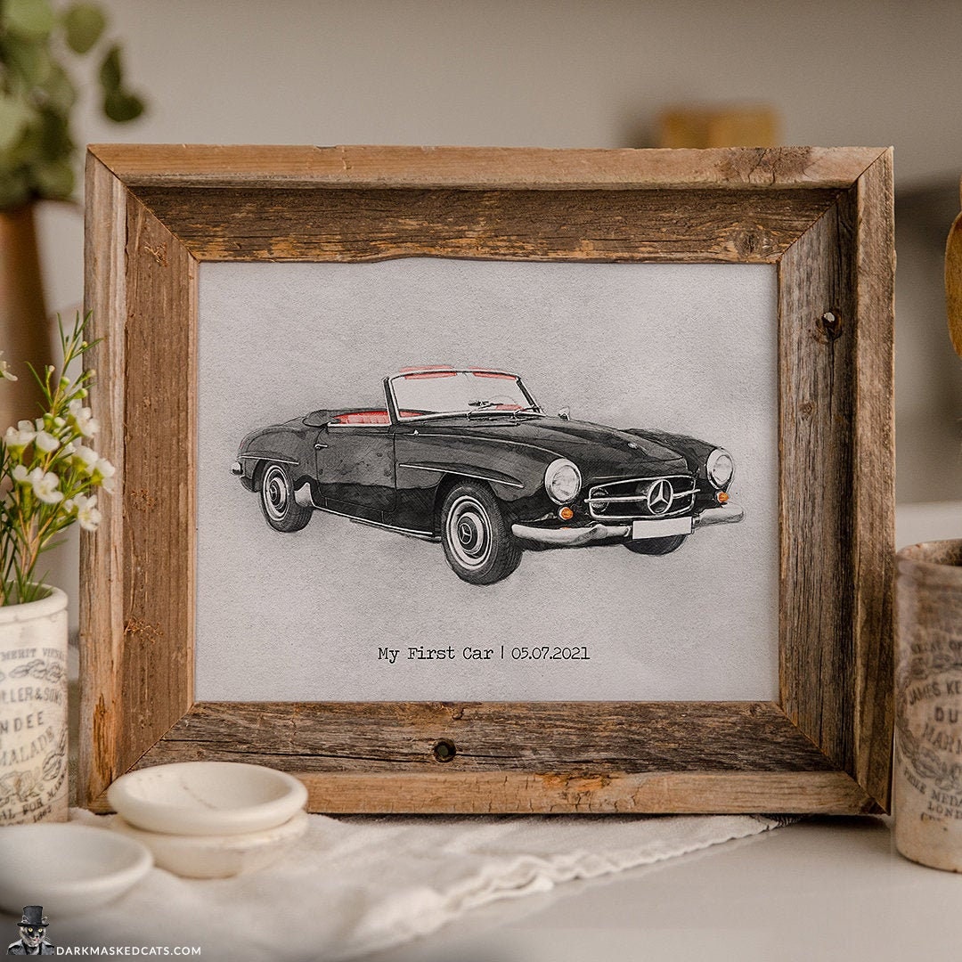 Custom Car Portrait Car Drawing Custom Gift for Car Lovers | Etsy