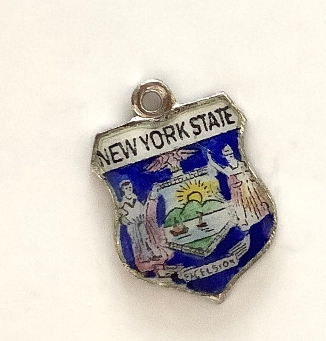 New York State Vintage Silver Bracelet Travel Shield Charm 1960s Old ...