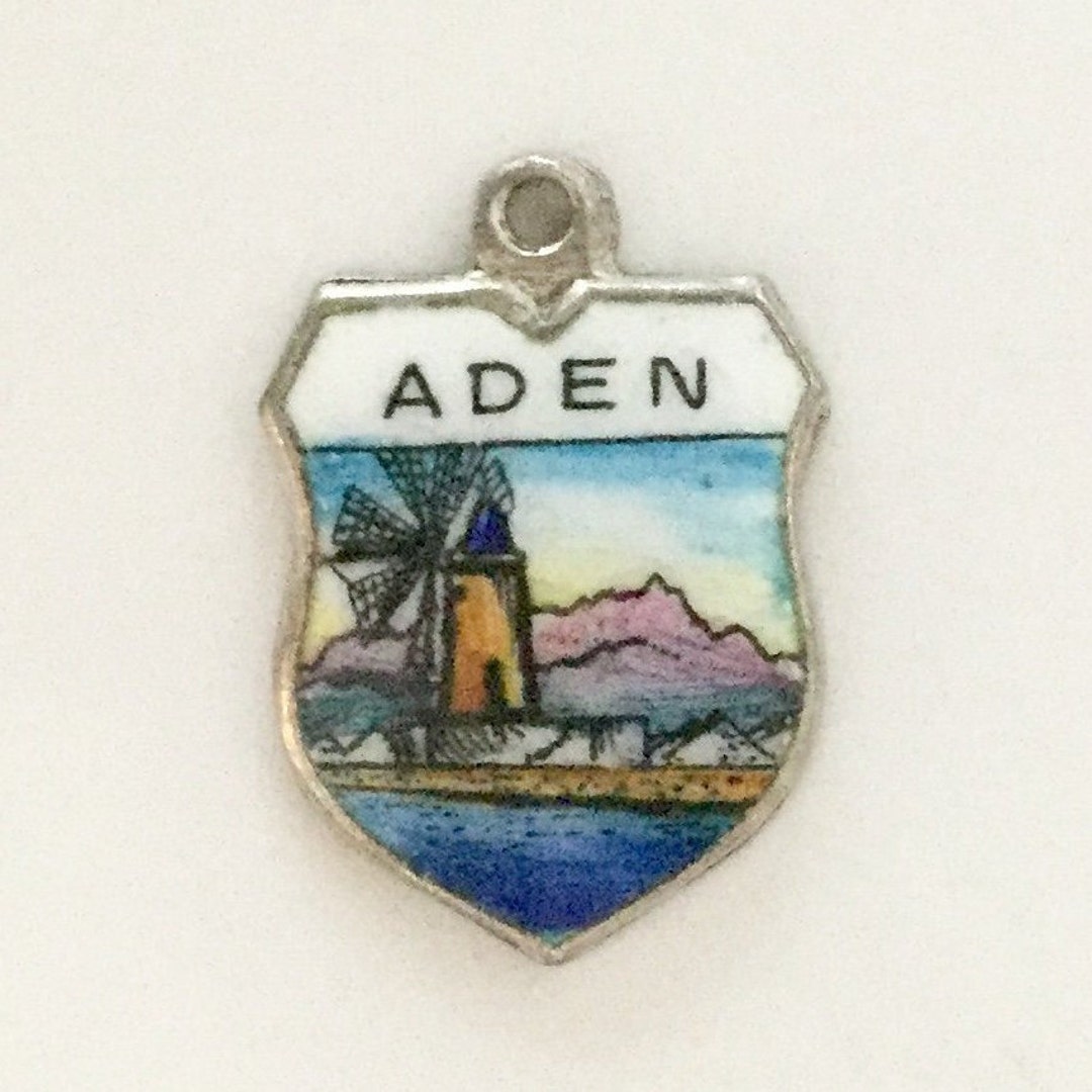 Aden Silver Bracelet Charm Enamel Travel Shield Yeman Crest Souvenir ...