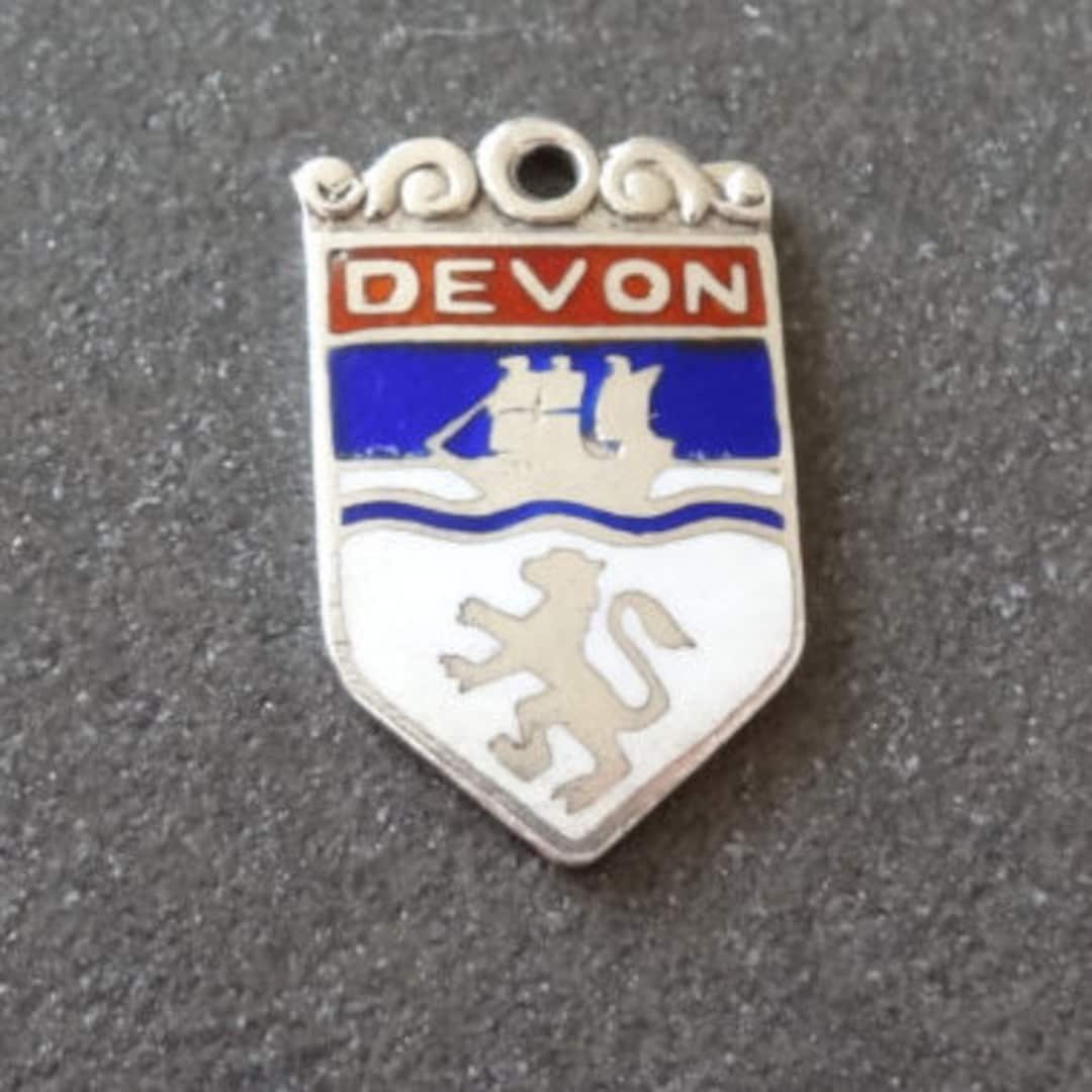 Devon Vintage Shield Charms, Enamel Travel Shield, Silver Bracelet ...