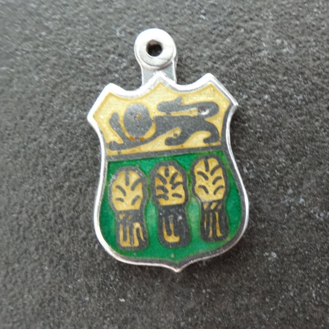 Silver Bracelet Charm Enamel Shield Chester Town Shield Souvenir ...