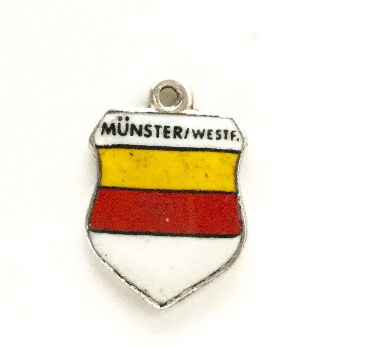 Munster Silver Bracelet Charm Enamel Travel Shield Crest - Etsy UK
