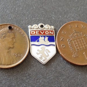 Devon Vintage Shield Charms, Enamel Travel Shield, Silver Bracelet ...